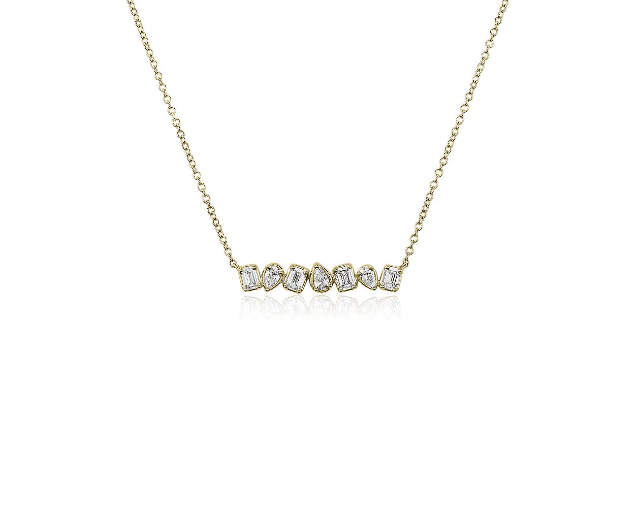 Fancy Shape Diamond Bar Necklace in 14k Yellow Gold (5/8 ct. tw.)