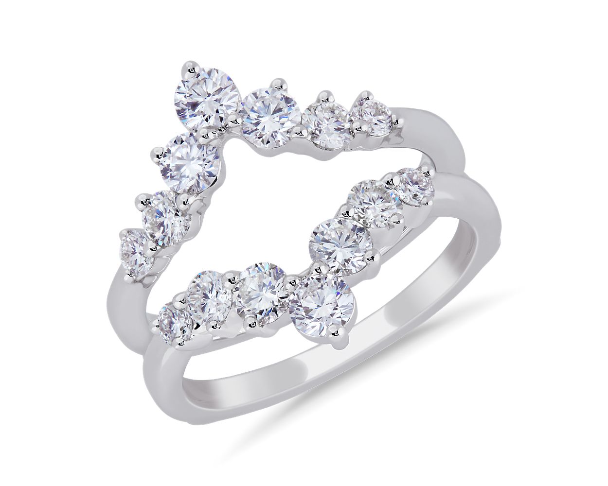 Pointed Crown Diamond Ring Insert in 18k White Gold (1 1/2 ct. tw.)