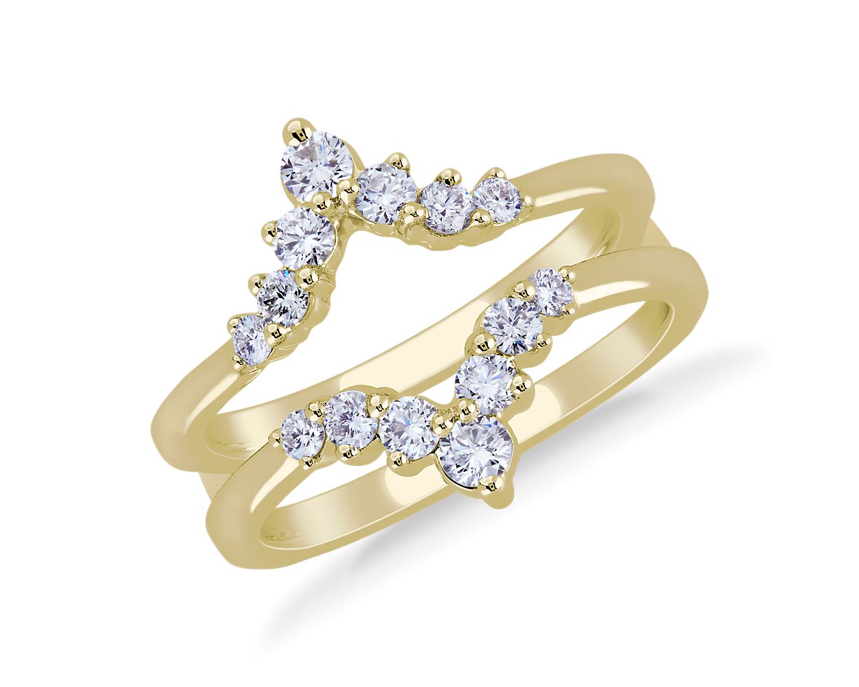 Pointed Crown Diamond Ring Insert in 18k Yellow Gold (5/8 ct. tw.)