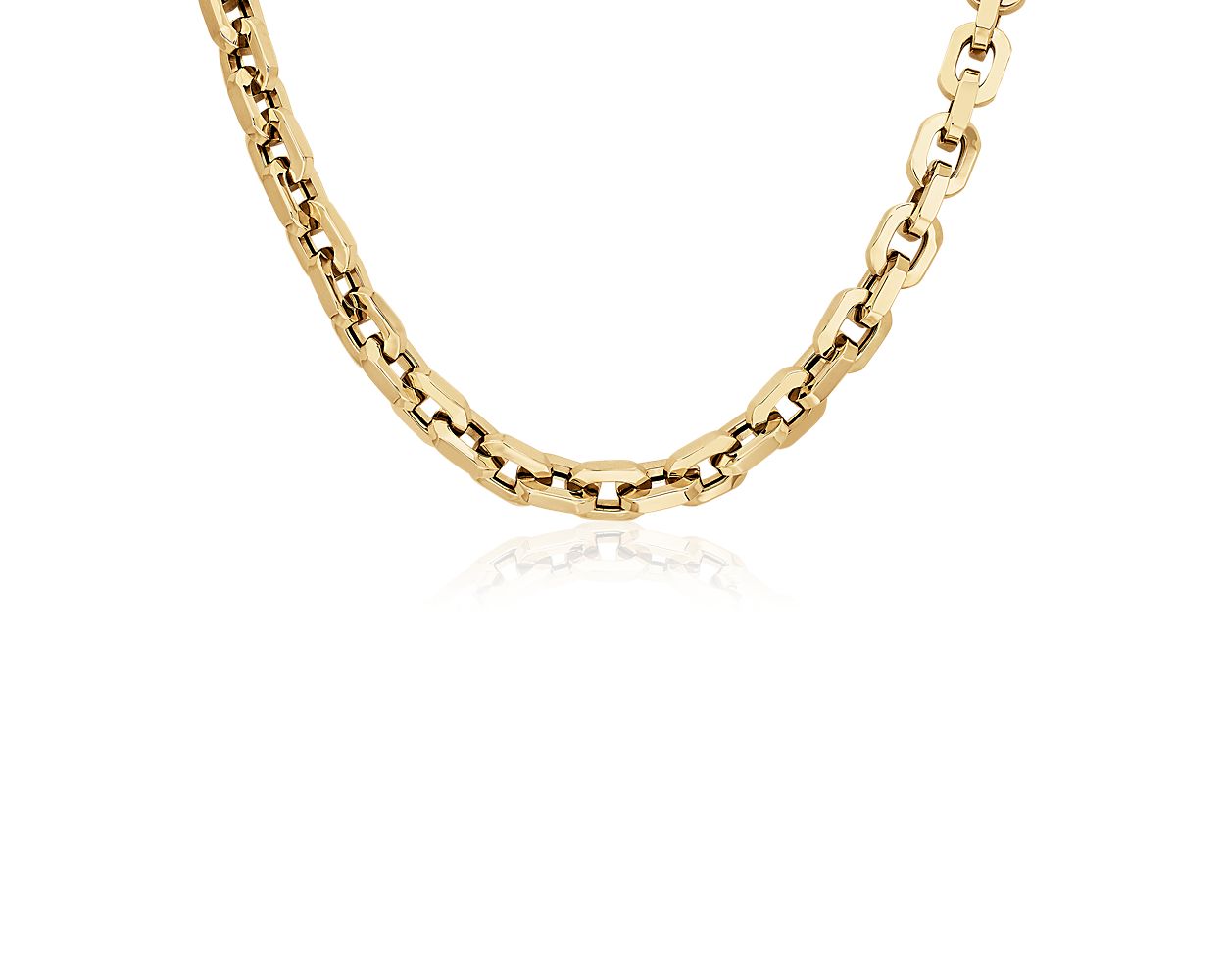 20" Large Faceted Chain in 14k Yellow Gold (8.7 mm)