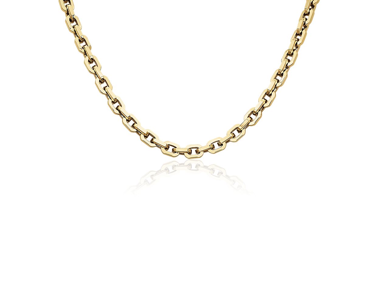 20" Small Faceted Chain in 14k Yellow Gold (6.5 mm)