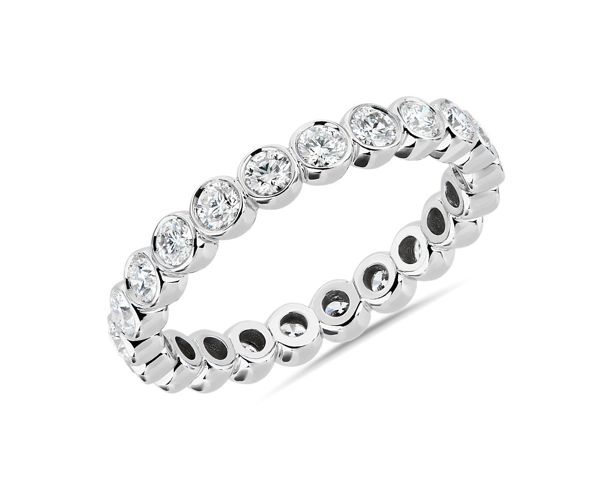 Bezel-Set Diamond Eternity Ring in 14k White Gold (1 ct. tw.)