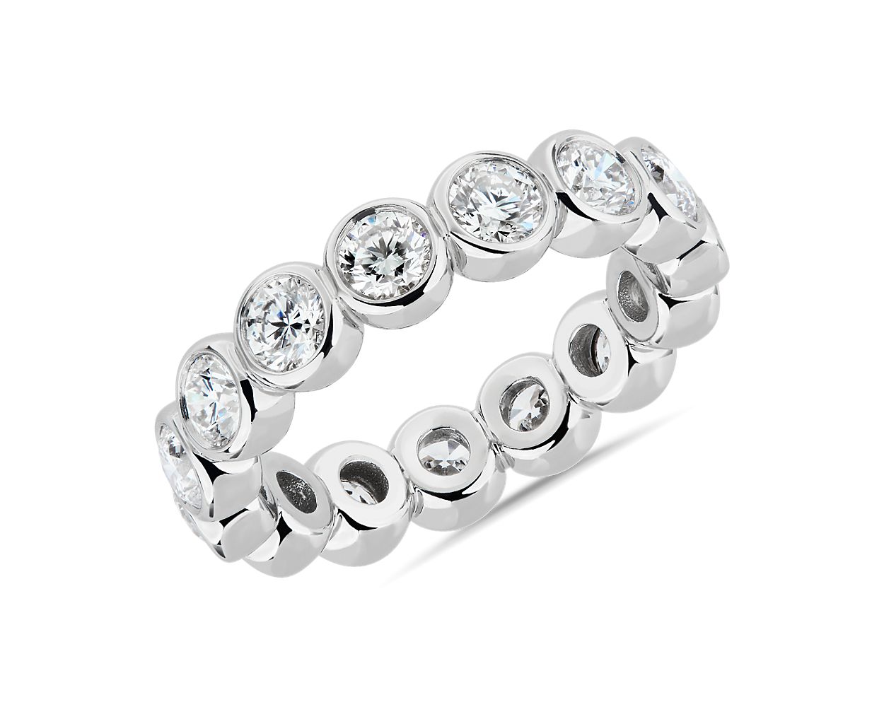 Bezel-Set Diamond Eternity Ring in 14k White Gold (2 ct. tw.)