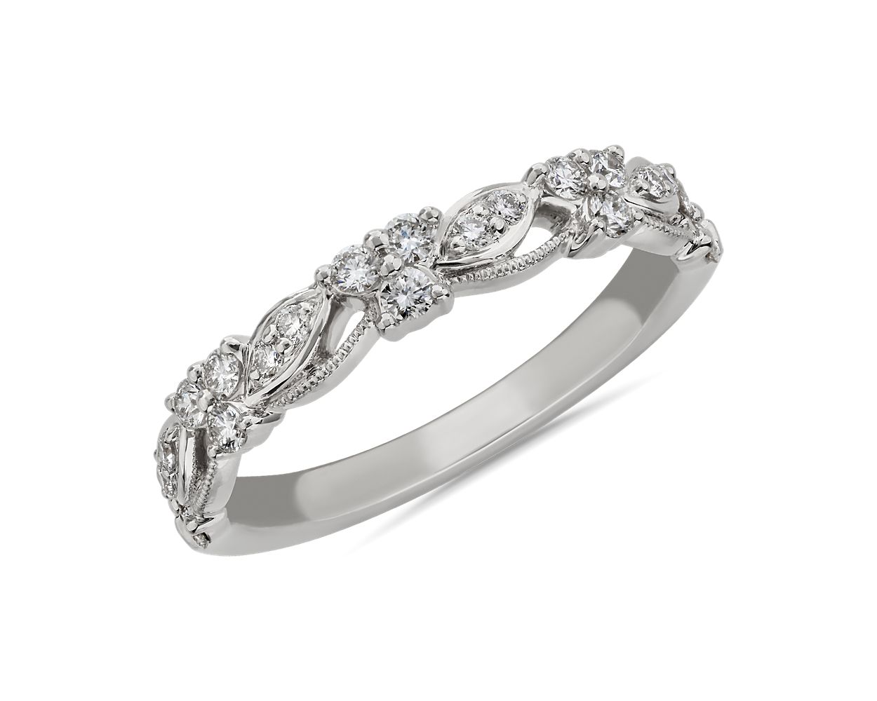 Romantic Vintage Lace Diamond Ring in 14k White Gold (1/3 ct. tw.)
