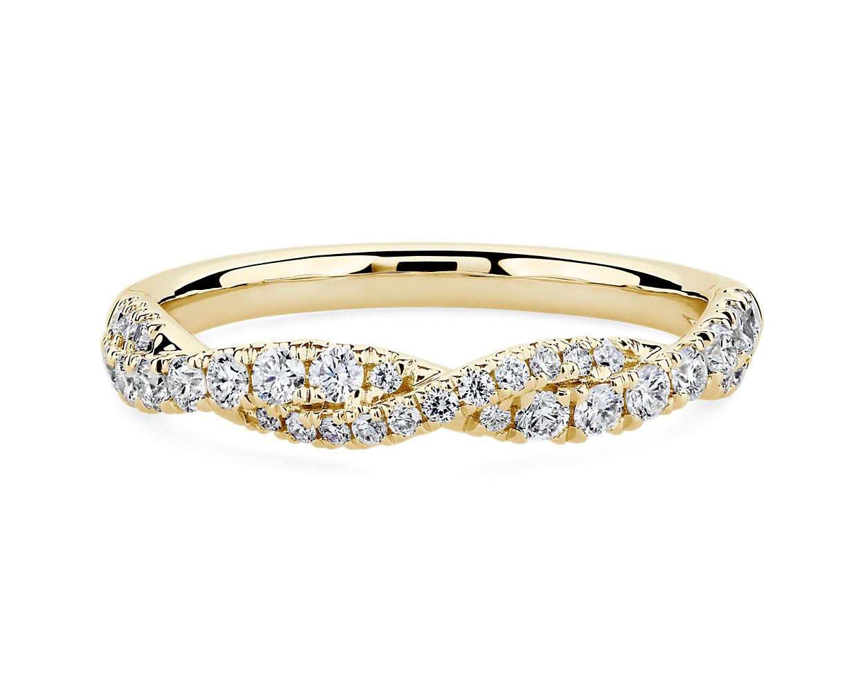 Overlapping Twist Diamond Ring in 14k Yellow Gold (1/3 ct. tw.)