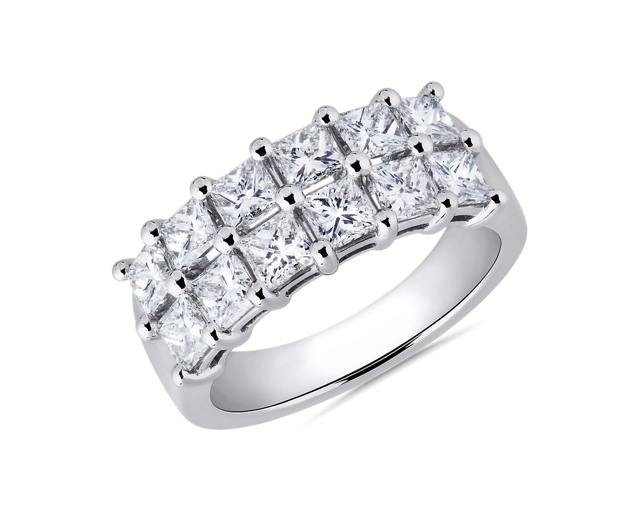 Two Row Princess-Cut Diamond Ring in Platinum (2 1/2 ct. tw.)