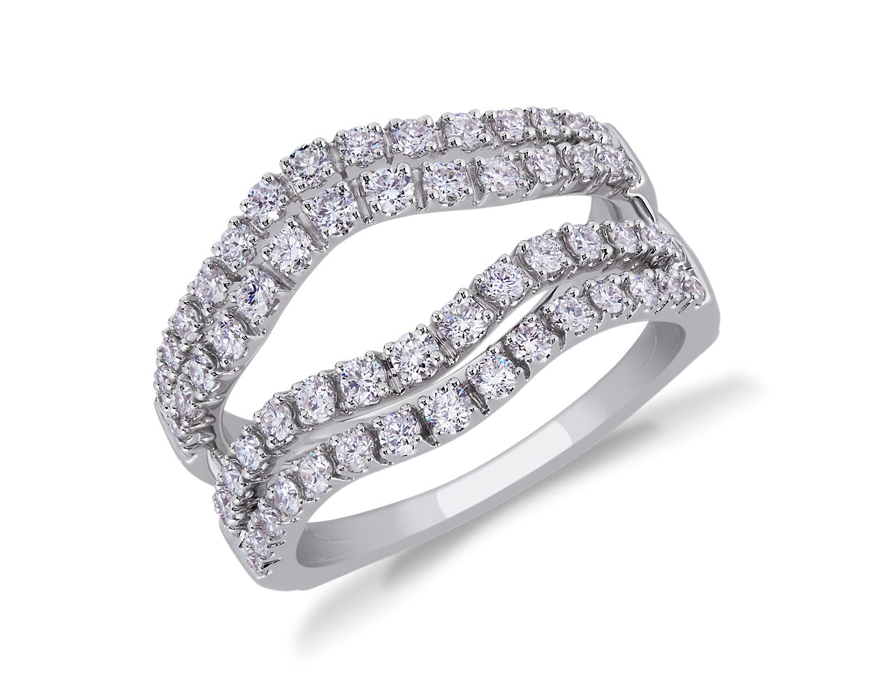 Curved Two Row Pavé Diamond Ring Insert in 14k White Gold (1 ct. tw.)