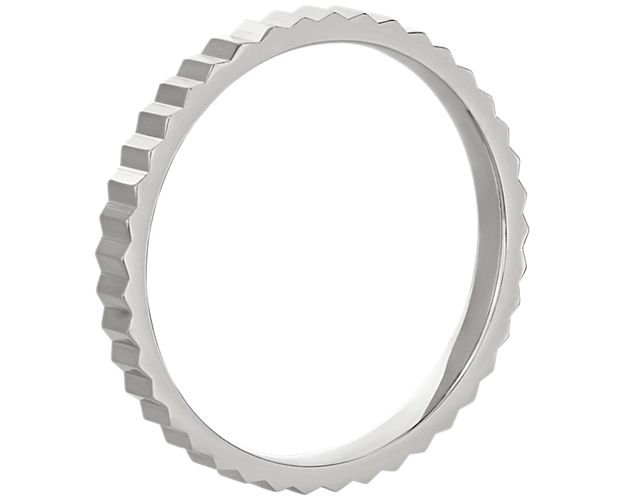 Stackable Vertical Mirrors Ring in 14k White Gold (2mm)