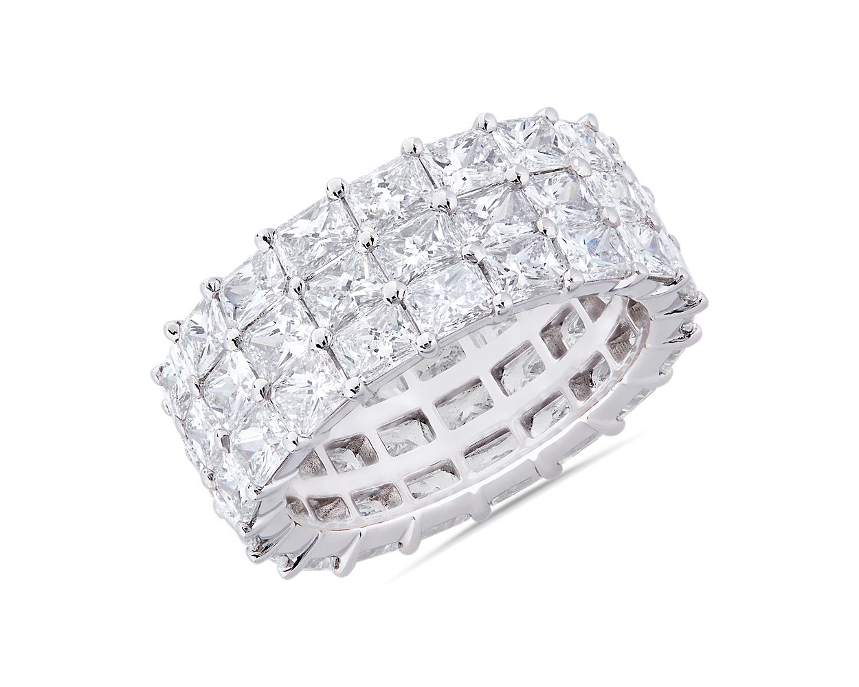 Triple Row Radiant Eternity Ring in Platinum (7 1/2 ct. tw tw.)