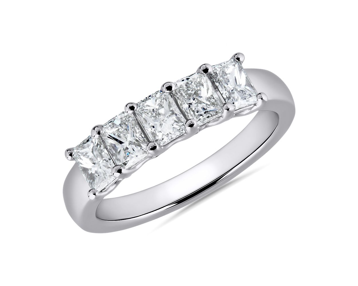 Radiant Cut Five Stone Diamond Ring in Platinum (1 1/5 ct. tw.)
