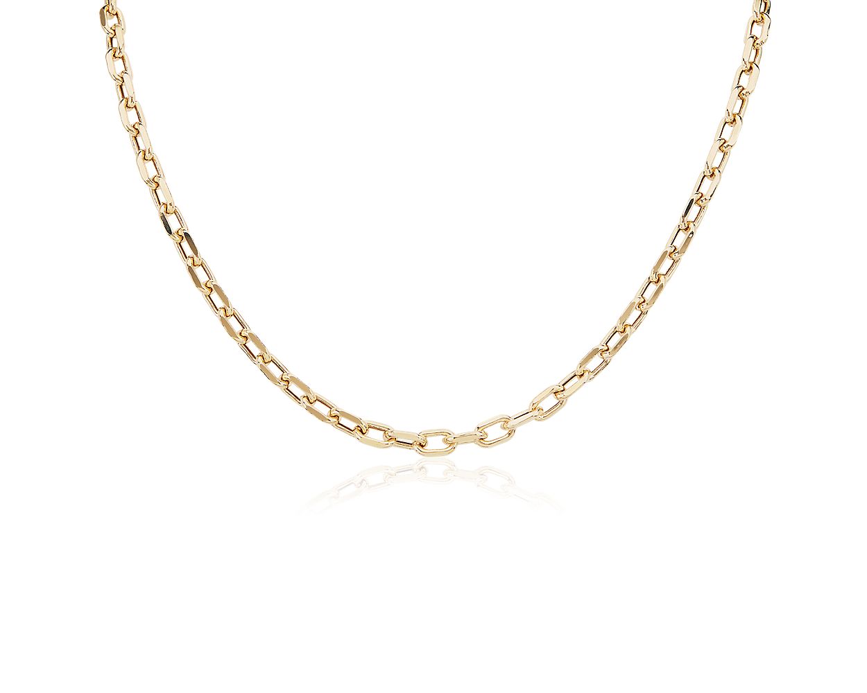 18" Diamond Cut Open Link Cable Chain Necklace in 14k Yellow Gold (4.9 mm)