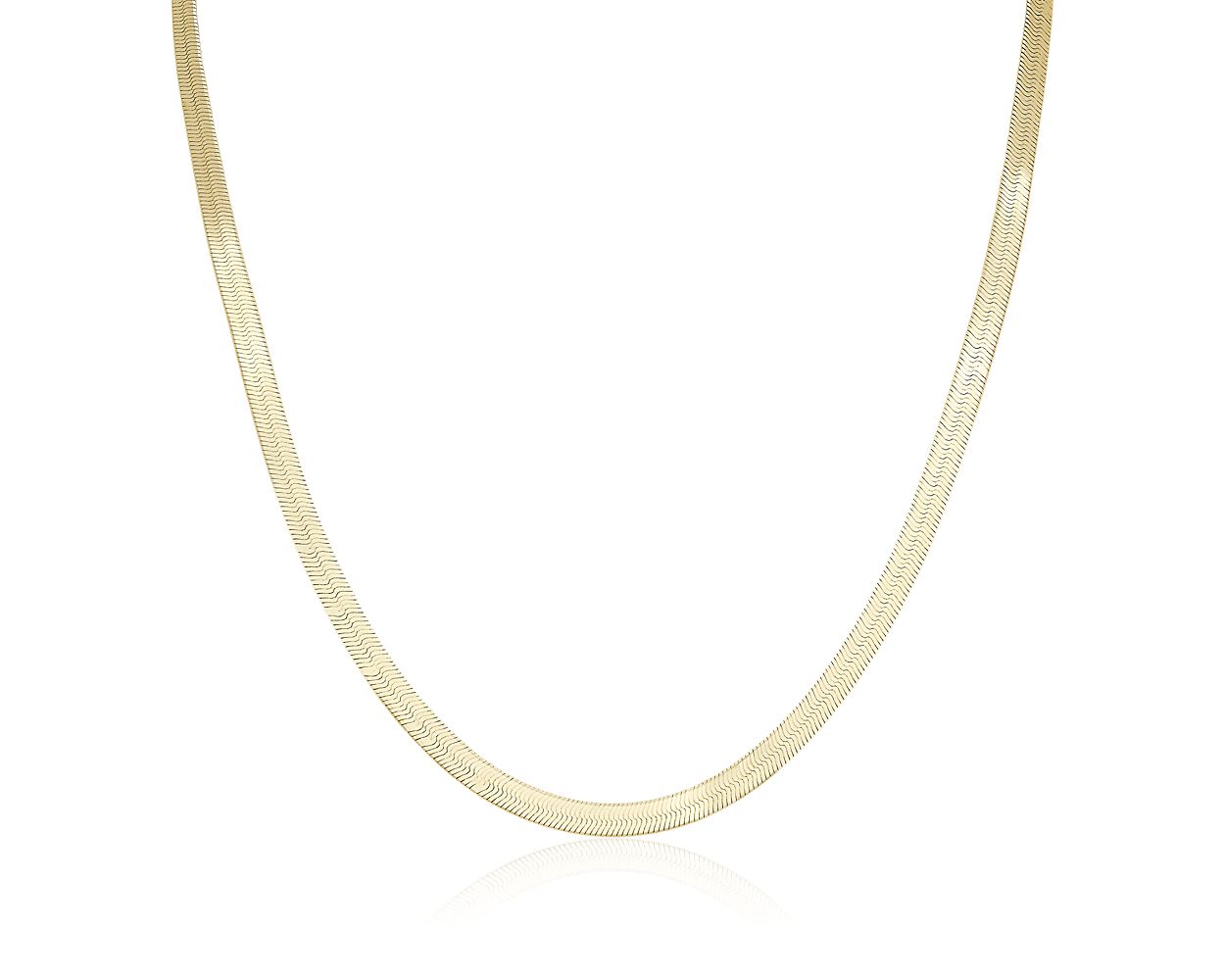 18" Herringbone Chain in 14k Yellow Gold (4mm)