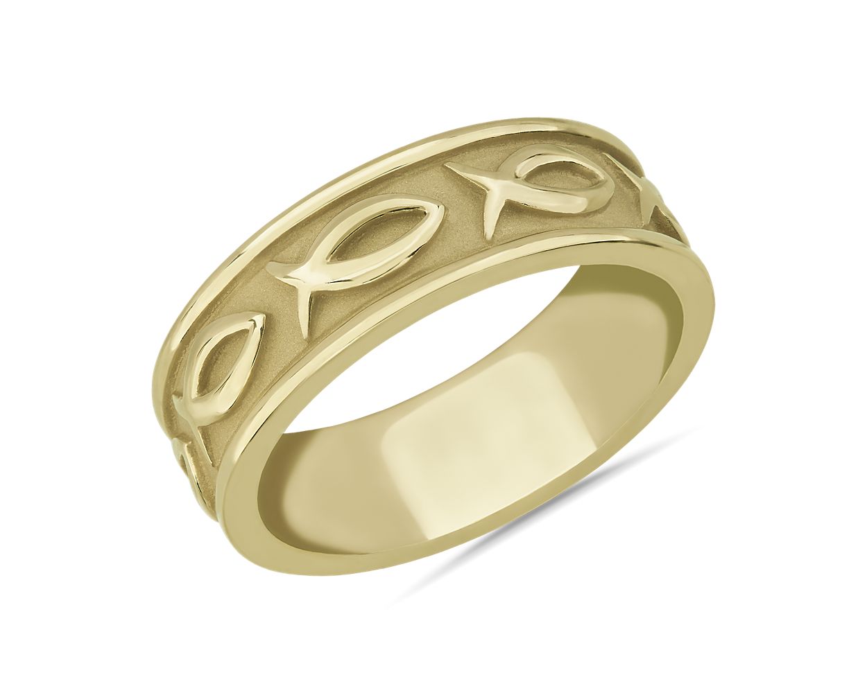 Ichthys Wedding Ring in 18k Yellow Gold (7mm)