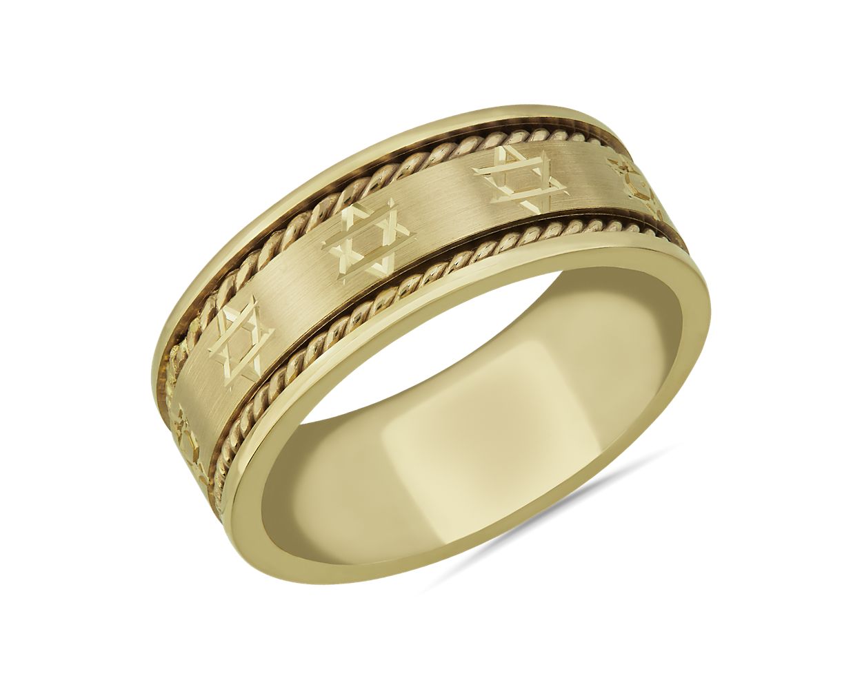 Star of David Wedding Ring in 18k Yellow Gold (8mm)