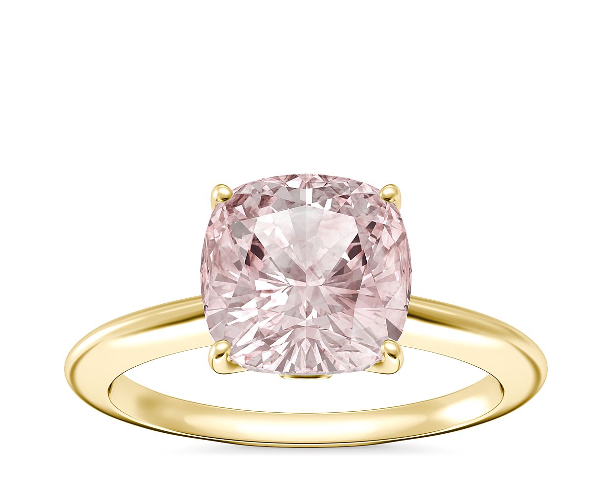 Knife Edge Solitaire Plus Diamond Engagement Ring with Cushion ...