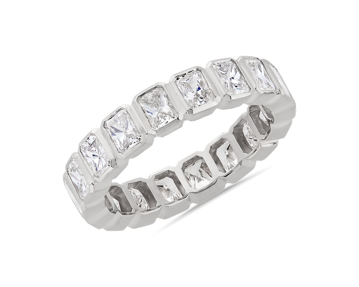 Bezel Radiant Diamond Eternity Ring in Platinum (3 ct. tw.)