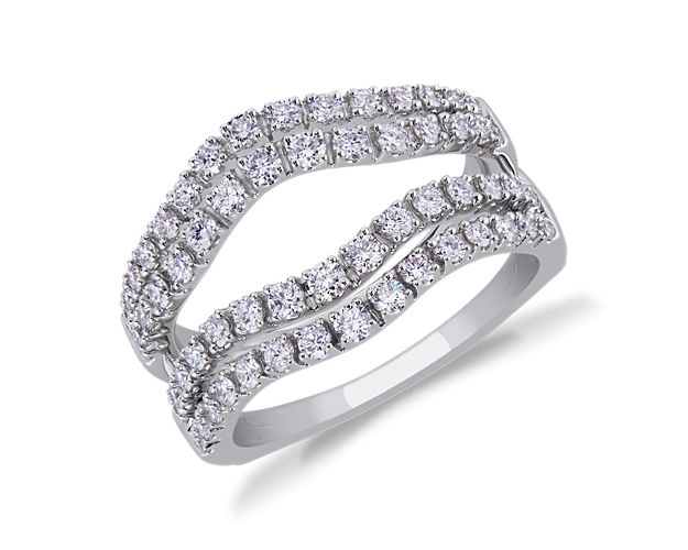 Curved Two Row Pavé Diamond Ring Insert in Platinum (1 ct. tw.)