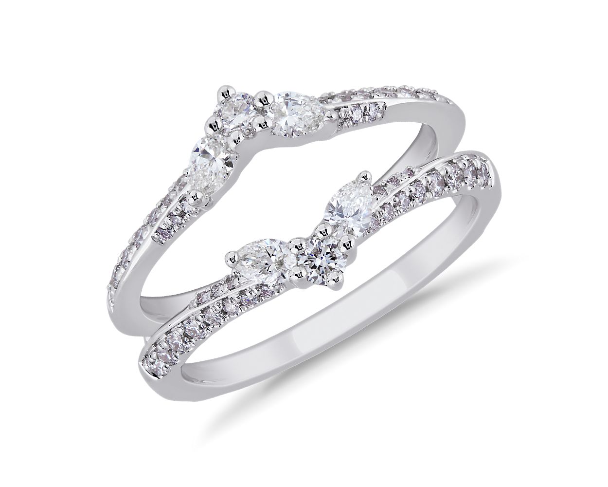 Winged Rollover Diamond Ring Insert in Platinum (5/8 ct. tw.)