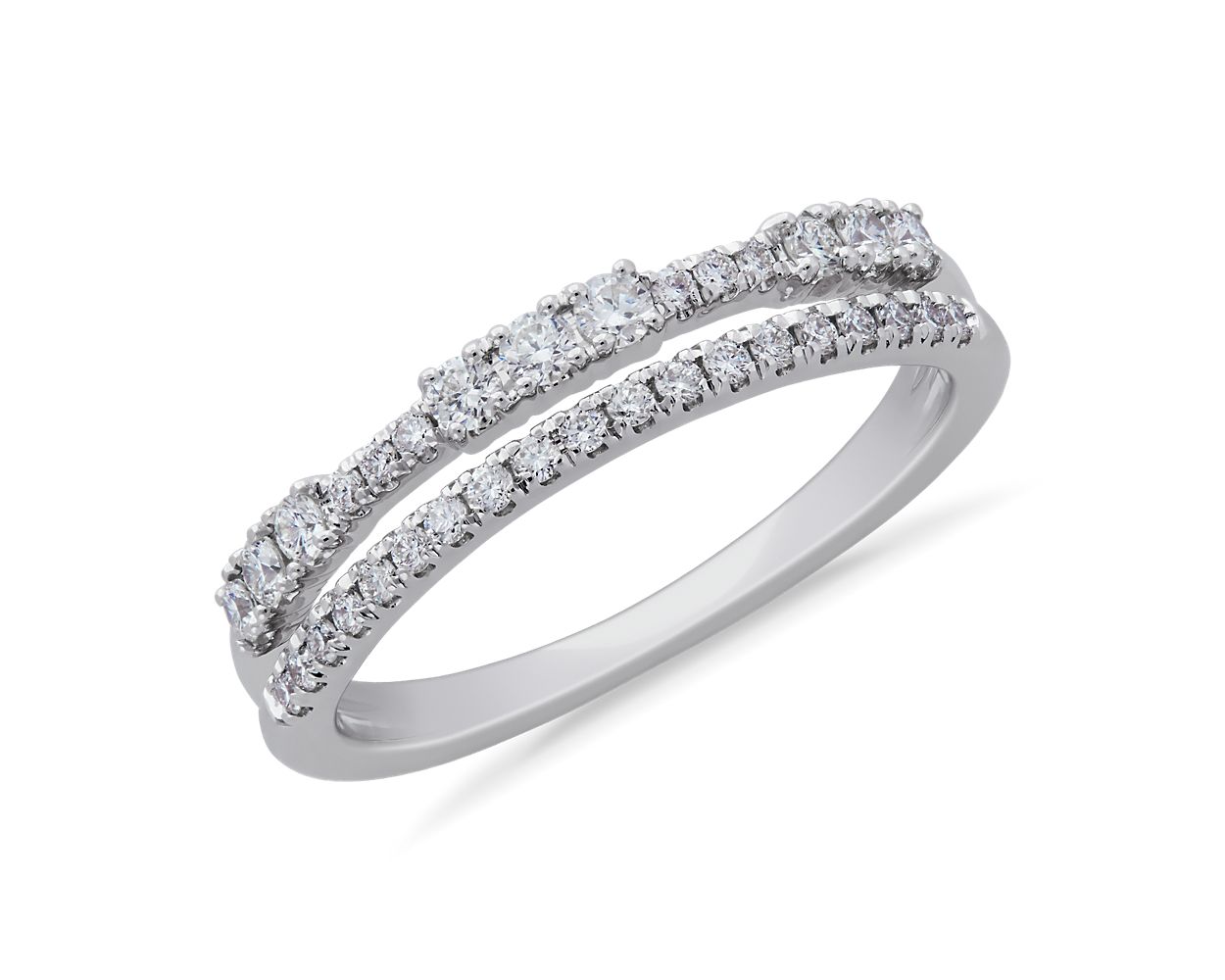 Two Row Stacked Diamond Ring in Platinum (1/3 ct. tw.)