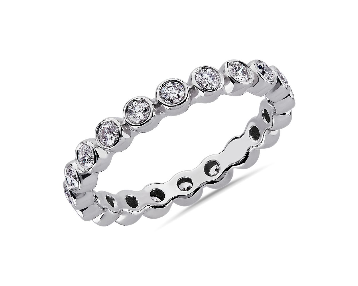 Bezel-Set Diamond Eternity Ring in 14k White Gold (1/2 ct. tw.)