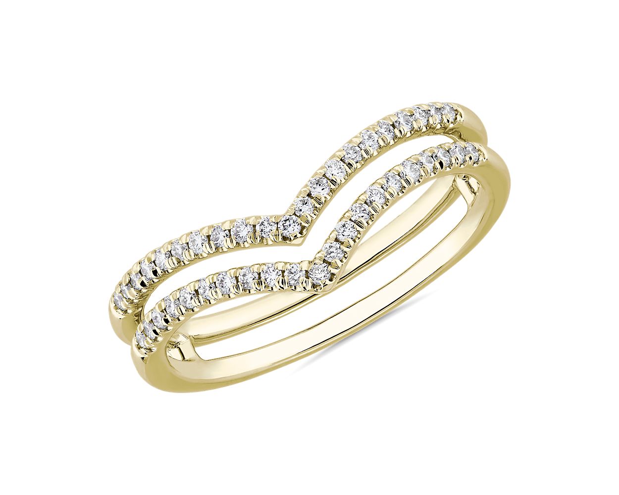 Double Chevron Ring in 14k Yellow Gold (1/6 ct. tw.)