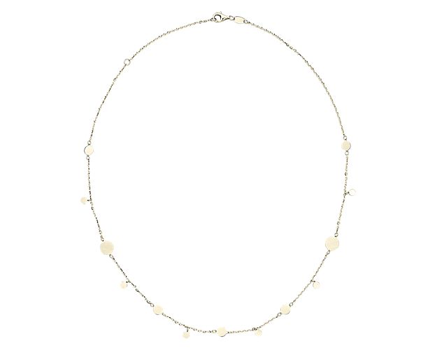 18" Dangling Disc Necklace in 14k Italian Yellow Gold (1.3 mm)