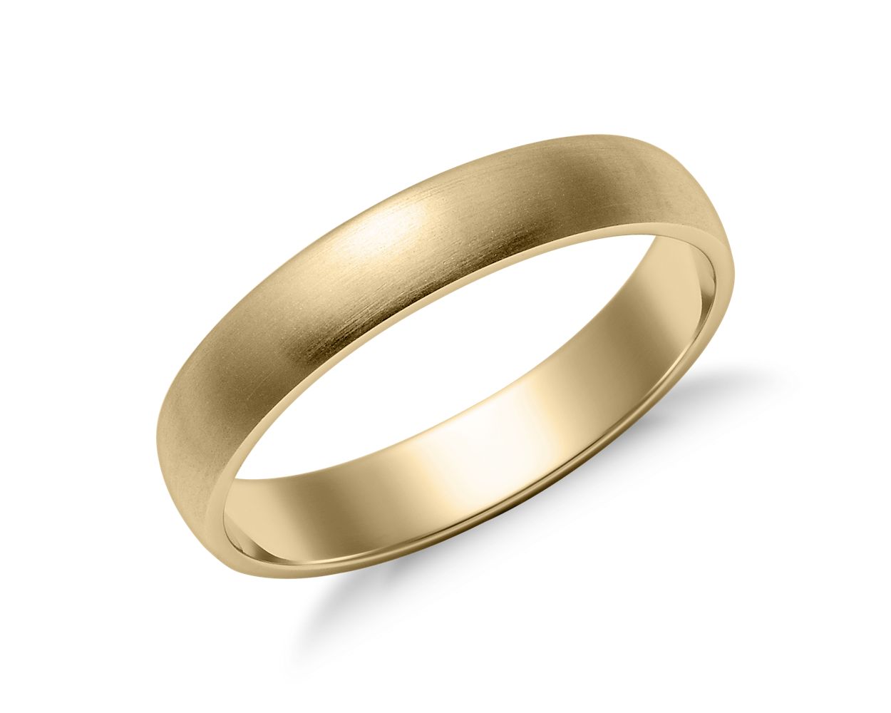 Matte Classic Wedding Ring in 14k Yellow Gold (4mm)