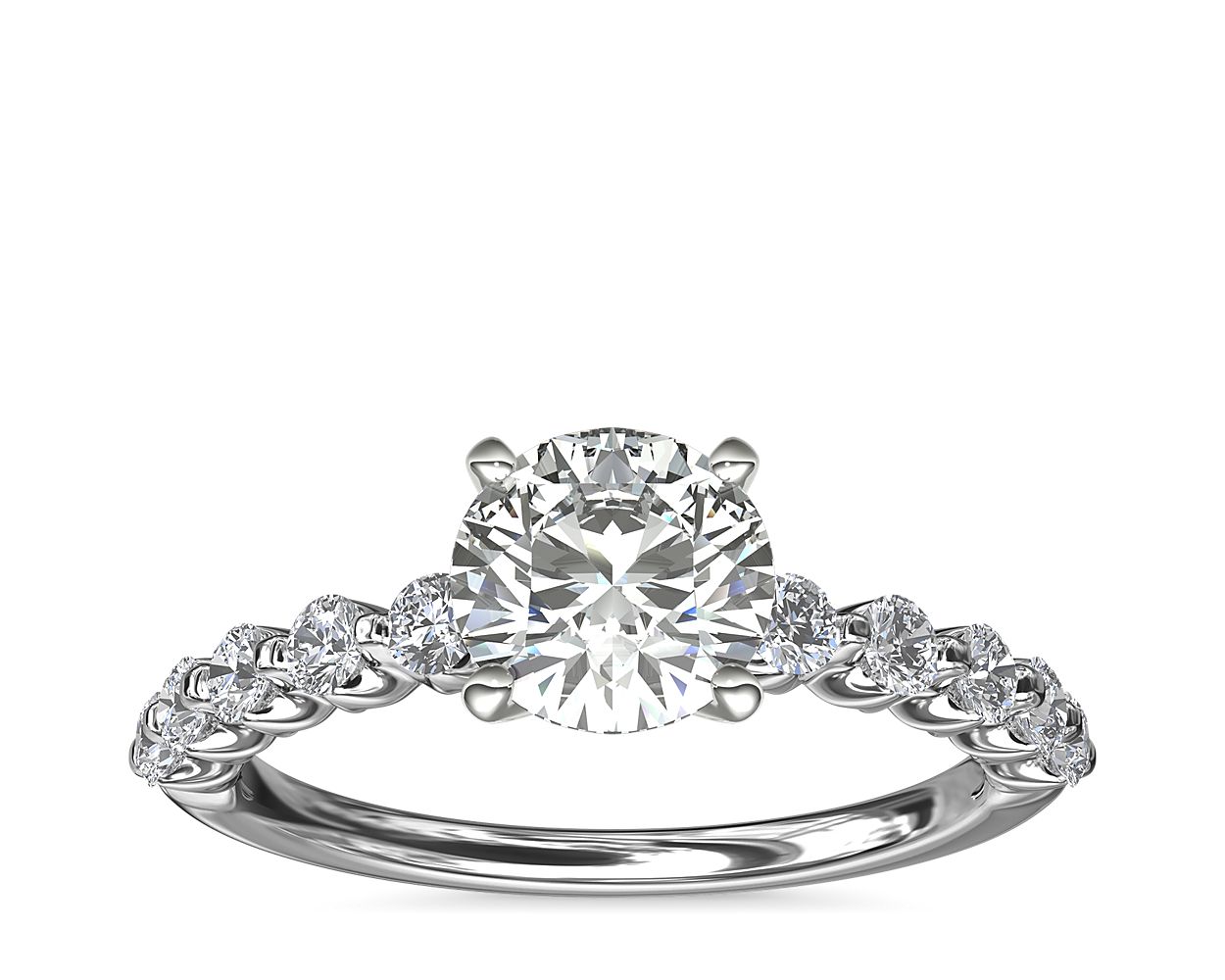 Floating Diamond Engagement Ring in 14k White Gold (3/8 ct.tw.)