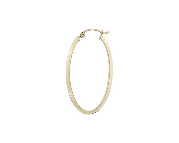Large Oval Hoop Earrings in 14k Yellow Gold (2 x 35 mm)
