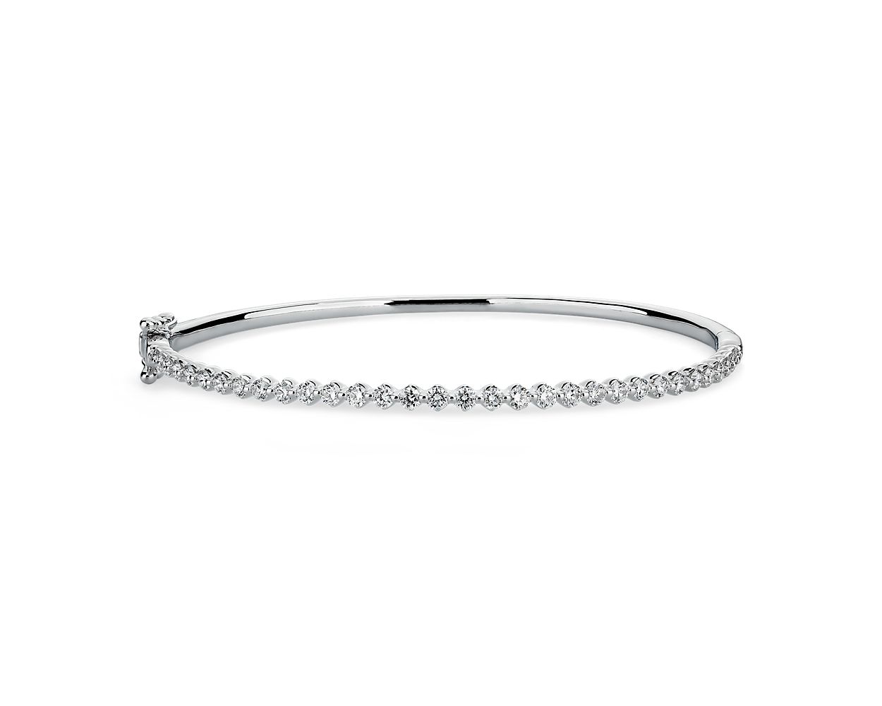 Floating Diamond Bangle in 14k White Gold (1 ct. tw.)