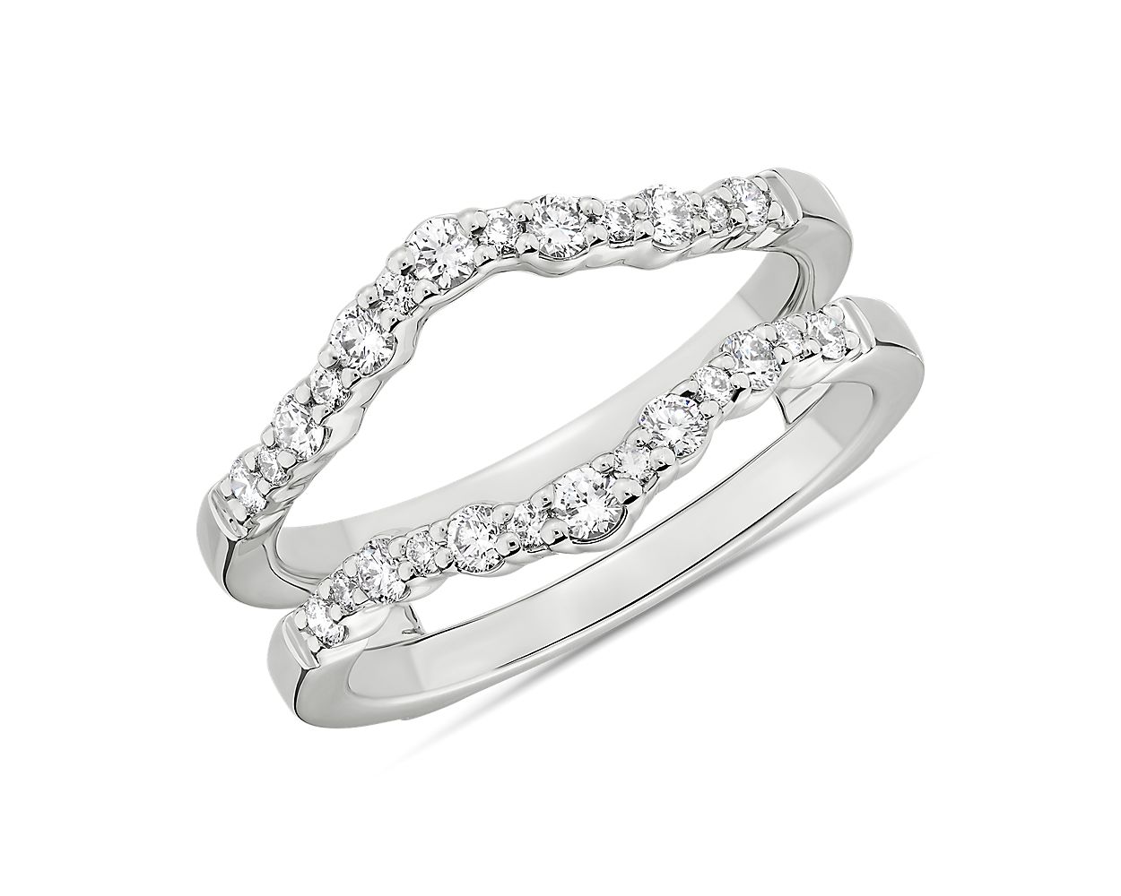 Crescendo Curved Diamond Guard in 14k White Gold (3/8 ct. tw.)