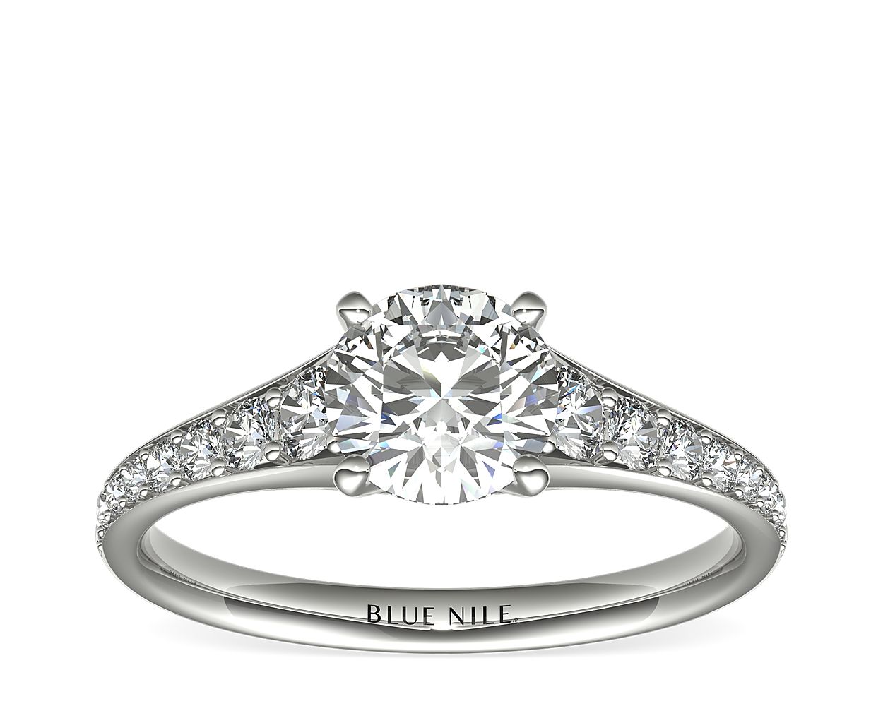 Graduated Diamond Engagement Ring in 14k White Gold (1/3 ct. tw.)