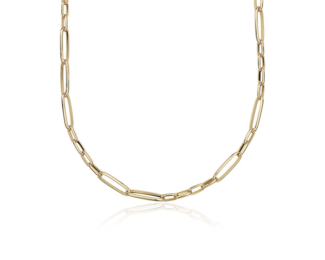 34" Mixed Link Necklace in 18k Italian Yellow Gold