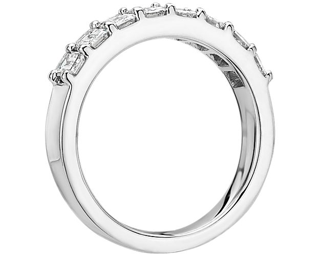 Classic Emerald Cut Eight Stone Diamond Ring in Platinum (1 1/6 ct. tw.)