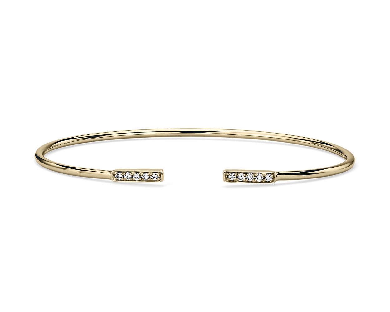 Diamond Open Bar Flex Bangle in 14k Yellow Gold (1/8 ct. tw.)
