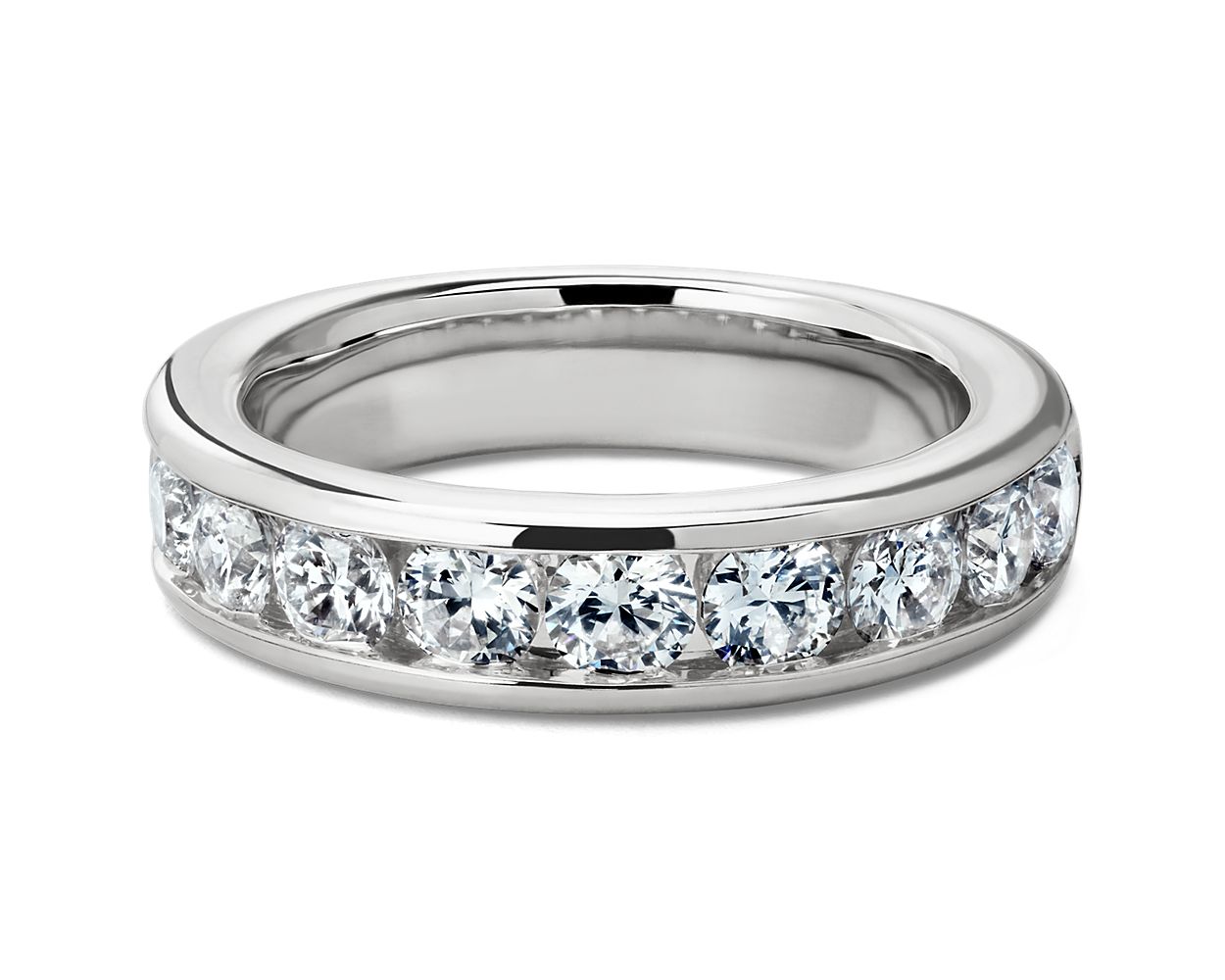 Channel Set Diamond Ring in 18k White Gold (1 1/2 ct. tw.)