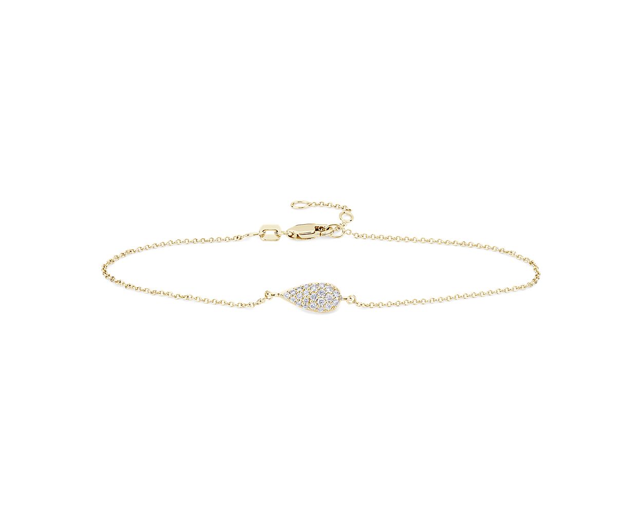 Diamond Tear Drop Bracelet in 14k Yellow Gold (1/8 ct. tw.)