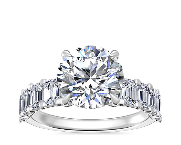 Emerald-Cut Diamond Engagement Ring in Platinum