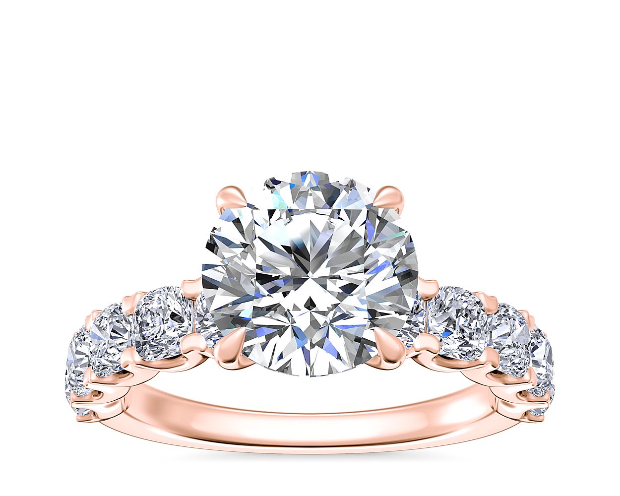 Cushion-Cut Diamond Engagement Ring in 14k Rose Gold