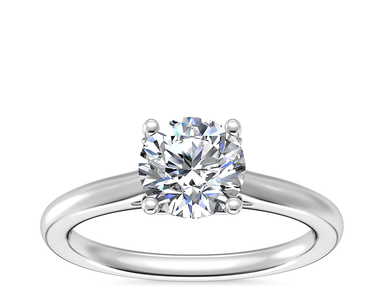 Leaf Solitaire Plus Diamond Engagement Ring in Platinum