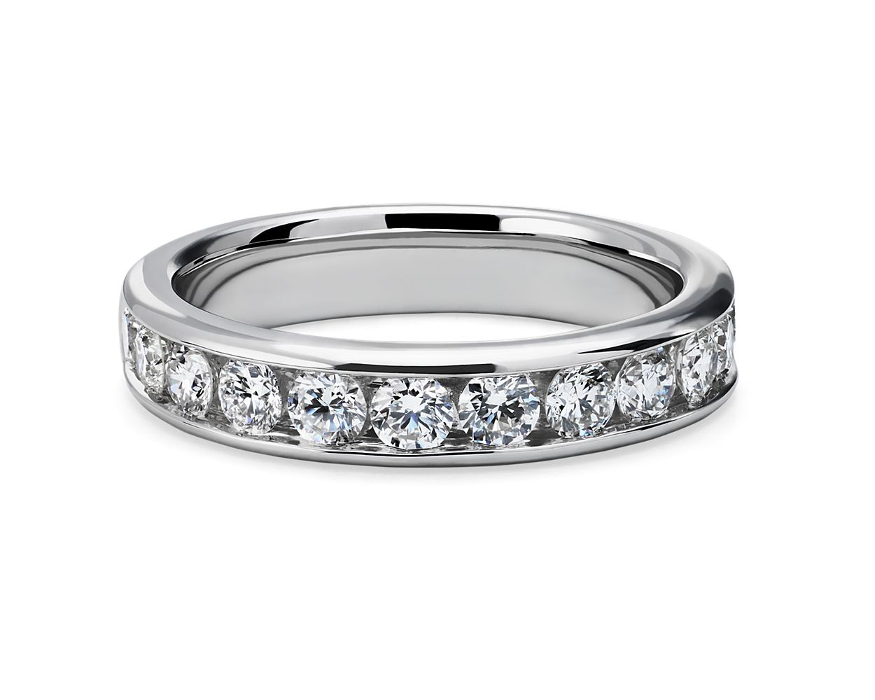 Channel Set Round Diamond Ring in 14k White Gold (1 ct. tw.)
