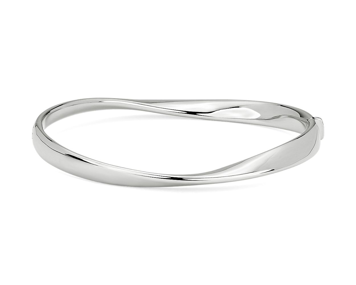 Twist Bangle in 14k Italian White Gold