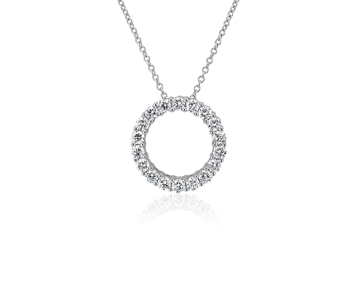 Lab Grown Diamond Circle Pendant in 14k White Gold (1 ct. tw.)