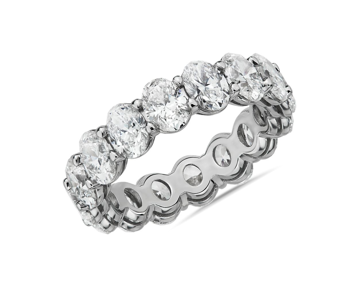 Lab Grown Diamond Oval Cut Eternity Ring in 14K White Gold (5 ct. tw.)