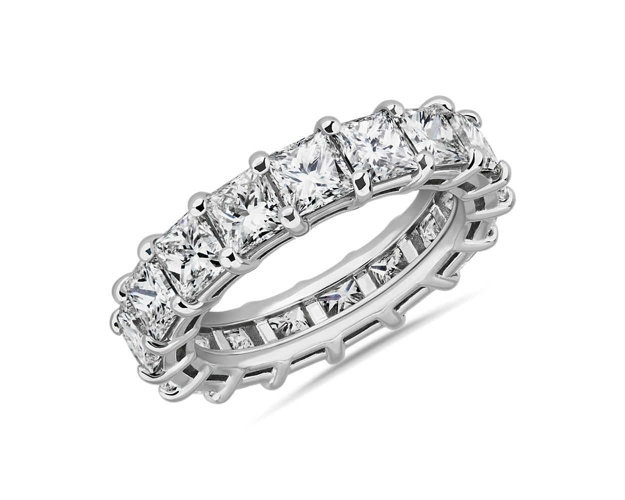 Lab Grown Diamond Princess Cut Eternity Ring in 14K White Gold (7 ct. tw.)