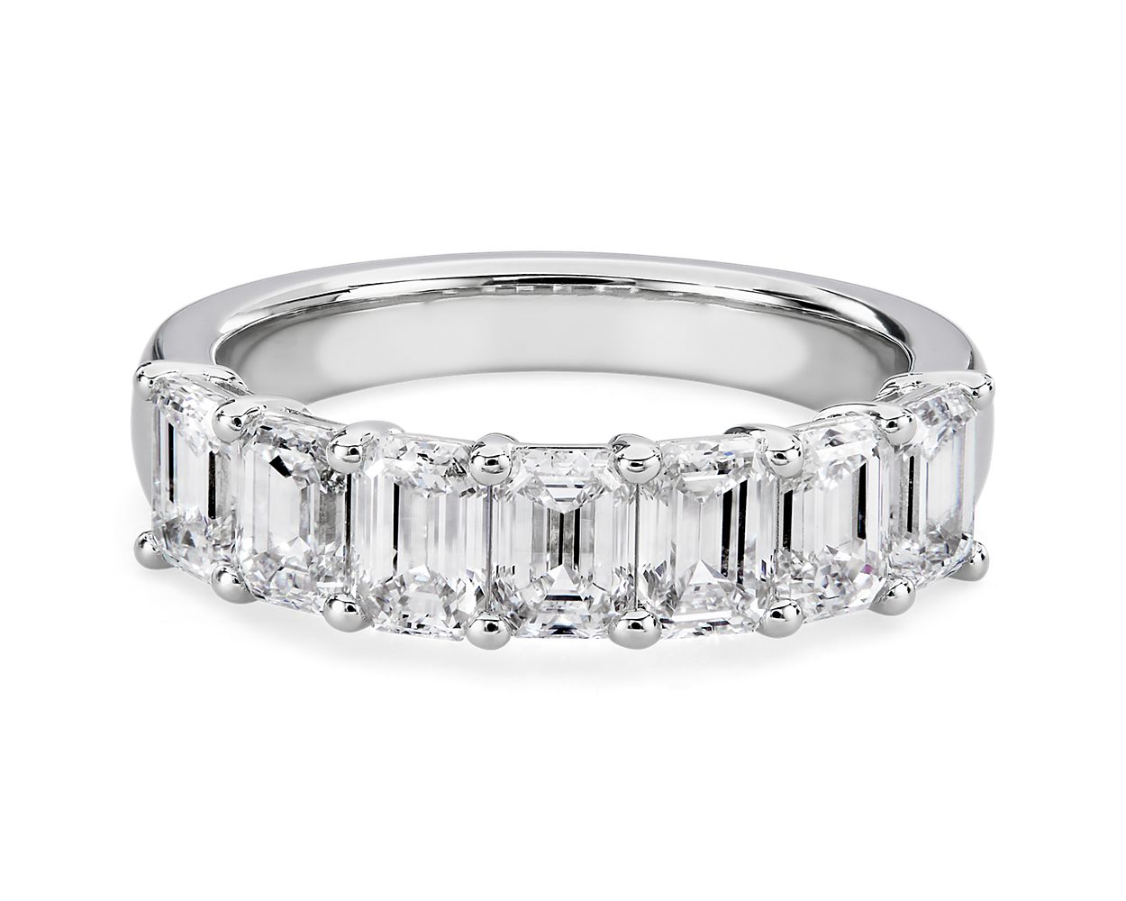 Seven Stone Emerald Shape Diamond Ring in Platinum (2 ct. tw.)