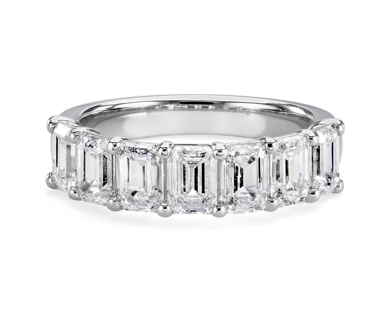 Seven Stone Emerald Diamond Ring in Platinum (3 ct. tw.)