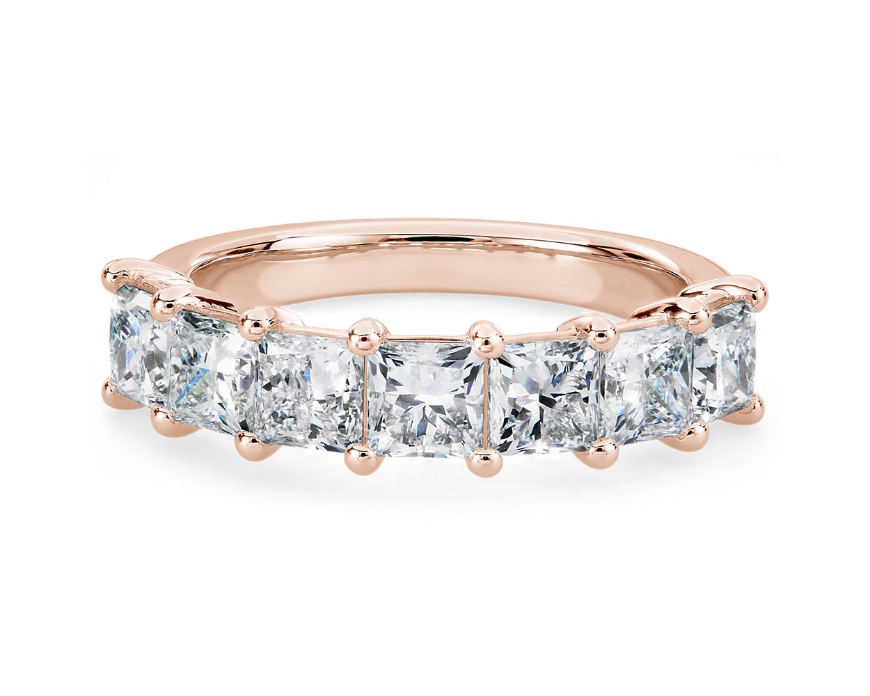 Seven Stone Princess Shape Diamond Ring in 18k Rose Gold (2 ct. tw.)