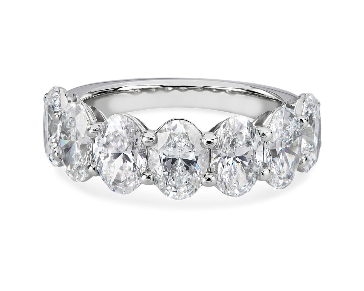 Seven Stone Oval Diamond Ring in Platinum (4 ct. tw.)