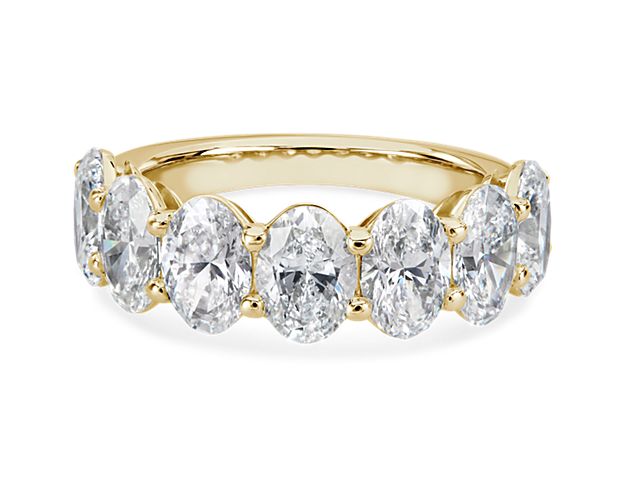 Seven Stone Oval Diamond Ring in 18k Yellow Gold (4 ct. tw.)